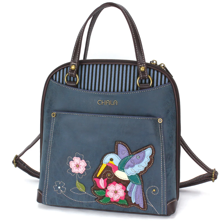 Chala Convertible Backpack Purse - Hummingbird A Blue 870HBA1 | The Big ...